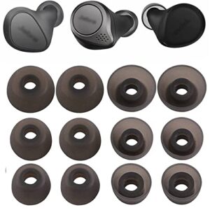 silicone ear tips replacement for jabra elite 3 / 7 pro /75t, jnsa replacement earbuds tips compatible with jabra elite 7 pro / elite 3 earbuds ,6 pairs sml black