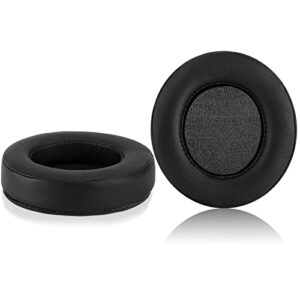 jarmor replacement memory foam & protein leather ear cushion pads cover for razer kraken x, kraken x ultralight, kraken x lite over-ear headphones only - oval ( black )