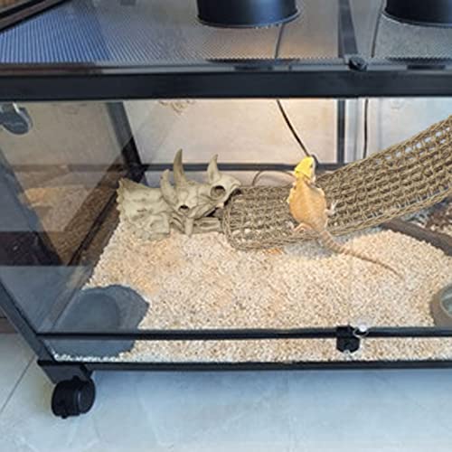 Tfwadmx Bearded Dragon Tank Accessories Resin Dinosaur Triceratops Skull Lizard Hammock Reptiles Habitat Hideout Cave for Lizard Chameleon Snake Spider Frog Gecko