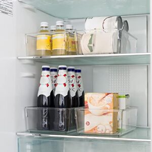 Ettori Fridge Organizer 4Pcs Refrigerator Organizer Bins Clear Plastic Storage Bins for Freezer, Kitchen and Cabinet, BPA Free Organization and Storage