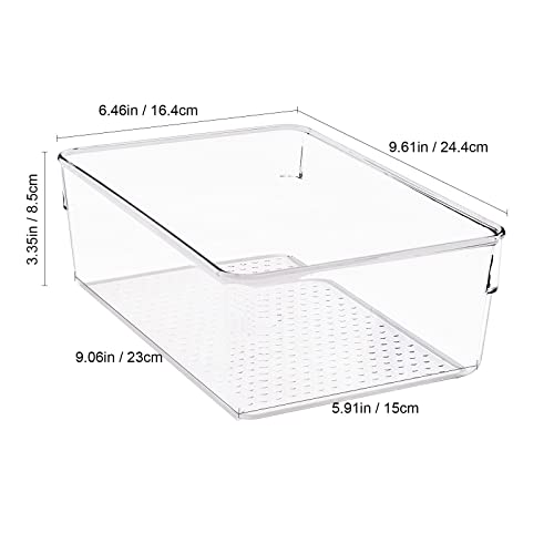 Ettori Fridge Organizer 4Pcs Refrigerator Organizer Bins Clear Plastic Storage Bins for Freezer, Kitchen and Cabinet, BPA Free Organization and Storage