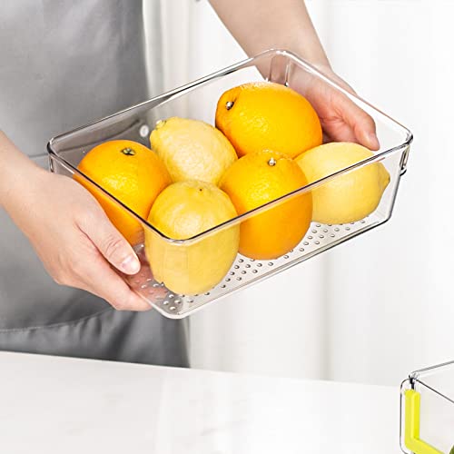 Ettori Fridge Organizer 4Pcs Refrigerator Organizer Bins Clear Plastic Storage Bins for Freezer, Kitchen and Cabinet, BPA Free Organization and Storage