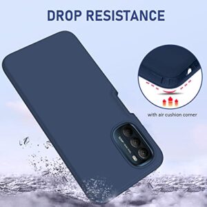 PUJUE for Motorola Moto-G 5G 2022 Case: Silicone Slim Full Rugged Bumper Matte Cell Phone Cases - Durable Shockproof Drop Protective Cute TPU Cover (Navy Blue)