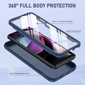 PUJUE for Motorola Moto-G 5G 2022 Case: Silicone Slim Full Rugged Bumper Matte Cell Phone Cases - Durable Shockproof Drop Protective Cute TPU Cover (Navy Blue)