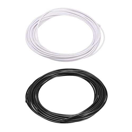 MECCANIXITY Filament Refills PLA Filaments 1.75mm, 5M/16.4ft for 3D Printing Pen, White and Black