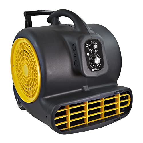 Comfort Zone CZBC101T 1HP/6.9AMP, 1900CFM 3-Speed High Velocity Air Mover Carpet Dryer with Timer and Adjustable Angles, Dries Wet & Damp Spaces, Crawl spaces, Basement Floors, Fresh Paint, Carpets