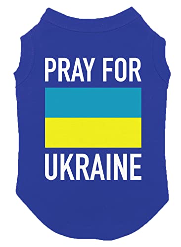 Pray for Ukraine - Ukrainian Pride Dog Shirt (Royal Blue, Large)