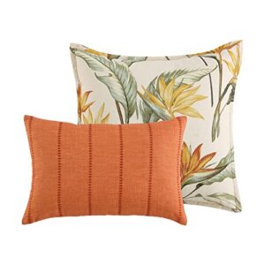 Tommy Bahama - Queen Comforter Set, Reversible Cotton Bedding with Matching Shams & Bonus Throw Pillows, All Season Home Decor (Birds of Paradise Off-White, Queen)