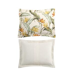 Tommy Bahama - Queen Comforter Set, Reversible Cotton Bedding with Matching Shams & Bonus Throw Pillows, All Season Home Decor (Birds of Paradise Off-White, Queen)