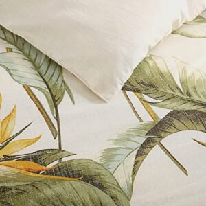 Tommy Bahama - Queen Comforter Set, Reversible Cotton Bedding with Matching Shams & Bonus Throw Pillows, All Season Home Decor (Birds of Paradise Off-White, Queen)