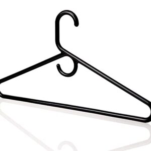 Plastic Hangers HD Heavy Duty, 16 Pcs. Black Color, Made in USA, 3/8” Thickness, Durable, Tubular, for Clothes, Coat, Pants, Shirts, Dress and More, TINEFF, Free and Quick delivery from USA