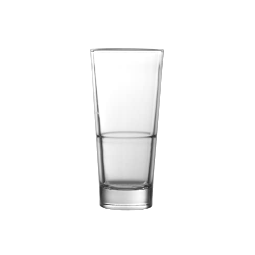 Fortessa Basics Elixir Everyday 12 Pack Set Glassware Kitchen and Barware Great for: Beer, Cocktails, Water, Juice, Iced Tea, Soft Drinks., Cooler Glass, 16 Ounce