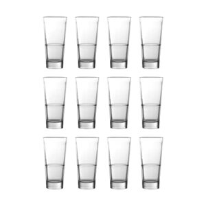 Fortessa Basics Elixir Everyday 12 Pack Set Glassware Kitchen and Barware Great for: Beer, Cocktails, Water, Juice, Iced Tea, Soft Drinks., Cooler Glass, 16 Ounce