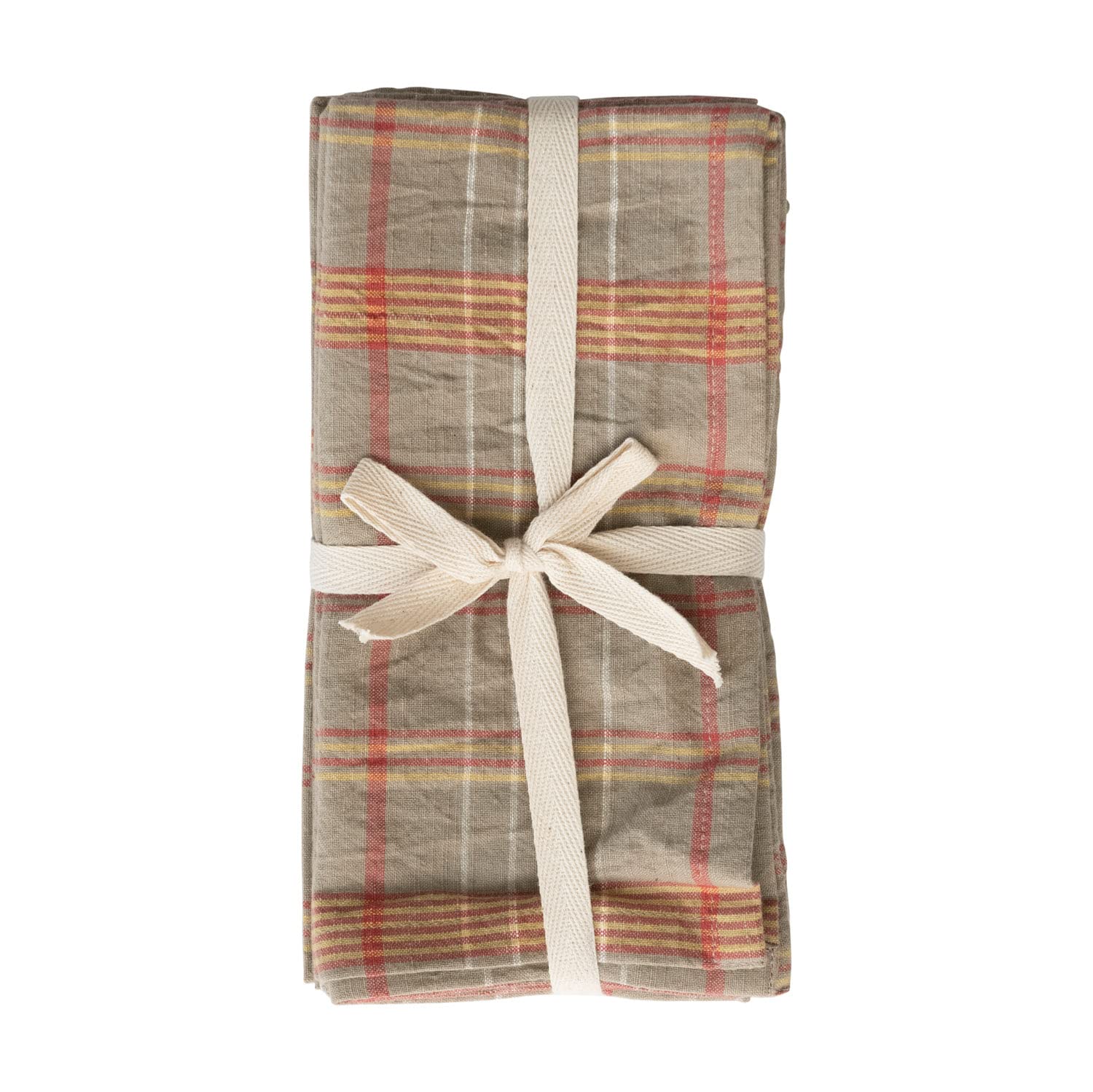 Creative Co-Op Woven Cotton Plaid Napkins, Set of 4, Multicolor