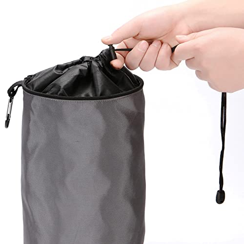 Yochea Clothespin Holder Bag Outdoor,Water-Resistant Peg Basket with Hanger/Drawstring Closure (Grey)