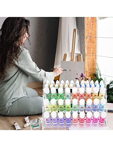 Paint Organizer for 51 Bottles Acrylic Paint, Craft Paint Storage Stand Pigment Organizer Holder Ink Bottle Stands, 2 oz Paint Rack Display Storage Oranizer