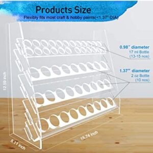 Paint Organizer for 51 Bottles Acrylic Paint, Craft Paint Storage Stand Pigment Organizer Holder Ink Bottle Stands, 2 oz Paint Rack Display Storage Oranizer