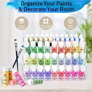 Paint Organizer for 51 Bottles Acrylic Paint, Craft Paint Storage Stand Pigment Organizer Holder Ink Bottle Stands, 2 oz Paint Rack Display Storage Oranizer