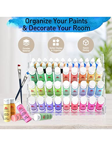 Paint Organizer for 51 Bottles Acrylic Paint, Craft Paint Storage Stand Pigment Organizer Holder Ink Bottle Stands, 2 oz Paint Rack Display Storage Oranizer