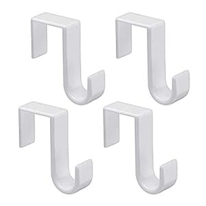 1st choice over the door hooks 4 pack, z-shaped door hanger hook reversible sturdy over door hooks fits the 1 3/8” and 1 3/4” door widths, plastic door hook hanger for hanging clothes, towels,white