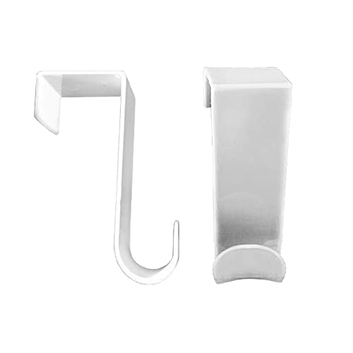 1st Choice Over The Door Hooks 4 Pack, Z-Shaped Door Hanger Hook Reversible Sturdy Over Door Hooks Fits The 1 3/8” and 1 3/4” Door Widths, Plastic Door Hook Hanger for Hanging Clothes, Towels,White