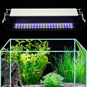 laqual led aquarium light (for 16-24in fish tank), waterproof fish tank light, 3 modes (best-vision-mode, night-mode, plant-mode), 5 brightness & 3 time settings, extendable brackets, 11w, ul approved