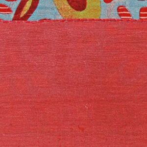 Peegli Women's Vintage Red Floral Saree Indian Crepe Silk Sari 5 Yards DIY Fabric