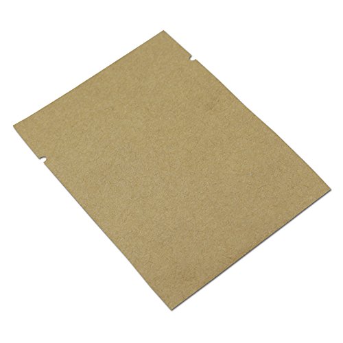 100 Pieces 2.4x3.5 inch (Inside Size 2x3.1 inch) Inner Mylar Foil Open Top Sealable 5.5mil Kraft Paper Bags Aluminum Foil Vacuum Heat Seal Pouches for Food Storage Bag Candy Packaging with Tear Notches