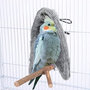 filhome comfort corner fleece bird blanket parrot cage snuggle hut warm bird nest house bed hanging hammock toy for parakeet cockatiel pigeon small animals shelter plush bedding(size m)