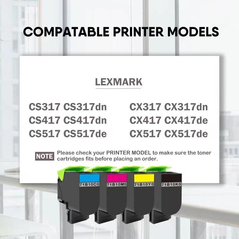 RAKUNI 71B10K0 Remanufactured Toner Cartridge for Lexmark 71B10K0 Black CS317 CS417 CS417dn CX317 CX317dn CX417 CS317dn CS517 CX517 CX417de Laser Printer [3,000 Pages]