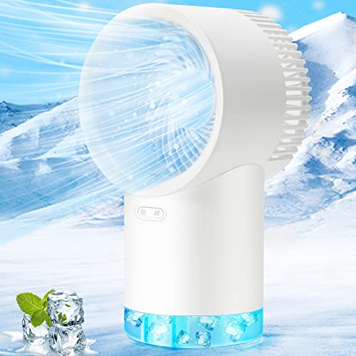 Portable Air Conditioner Fan with 3 Speeds, USB 3 in 1 Evaporative Air Cooler & Large Capacity Water Tank, Air Conditioner Fan for Room/Office/Outdoor