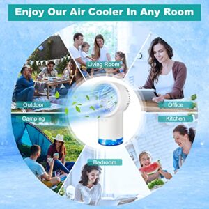 Portable Air Conditioner Fan with 3 Speeds, USB 3 in 1 Evaporative Air Cooler & Large Capacity Water Tank, Air Conditioner Fan for Room/Office/Outdoor