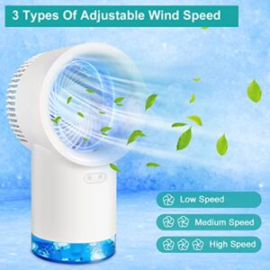 Portable Air Conditioner Fan with 3 Speeds, USB 3 in 1 Evaporative Air Cooler & Large Capacity Water Tank, Air Conditioner Fan for Room/Office/Outdoor