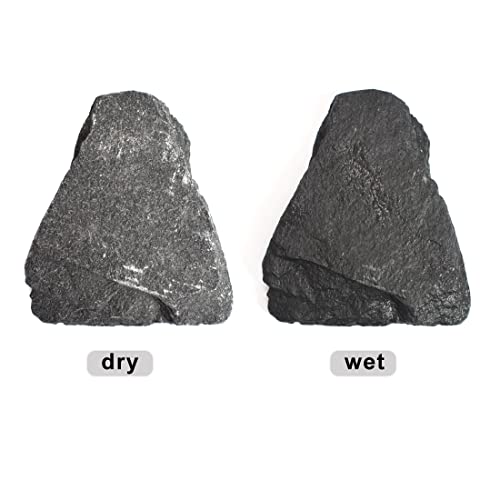 Blue Handcart Natural Slate Stone Rocks, Mix of Stones 2 to 3 inches and 1 Piece About 8 inches - for Aquariums and Terrariums, Aquascaping (3 Pounds)