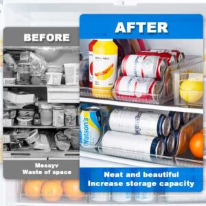 Soda Can Organizer Refrigerator Organizer Bins Fridge Organizer Bins 2PCS for Fridge Pantry Kitchen Cabinets and Freezer, Beverage & Canned Food Organizer