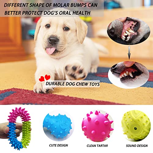 Omivine Puppy Toys for Teething, 4 Pack Dog Chew Toys for Puppy, Cute Dog Toys Puppies Teething Toys for Cleaning Teeth Outdoor Interactive Pet Dog Toys Set Soft Durable Puppy Chew Toys for Small Dogs