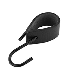 Brute Strength - Multifunctional Leather S-Hooks - Anthracite - 6 Pieces - S Shaped Hooks - Coat Hook - Leather Hooks - Leather s Hooks - Black s Hooks - Kitchen Hooks