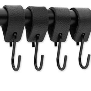 Brute Strength - Multifunctional Leather S-Hooks - Anthracite - 6 Pieces - S Shaped Hooks - Coat Hook - Leather Hooks - Leather s Hooks - Black s Hooks - Kitchen Hooks