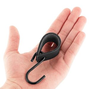 Brute Strength - Multifunctional Leather S-Hooks - Anthracite - 6 Pieces - S Shaped Hooks - Coat Hook - Leather Hooks - Leather s Hooks - Black s Hooks - Kitchen Hooks