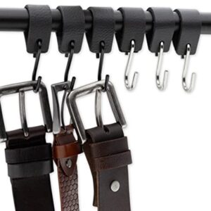 Brute Strength - Multifunctional Leather S-Hooks - Anthracite - 6 Pieces - S Shaped Hooks - Coat Hook - Leather Hooks - Leather s Hooks - Black s Hooks - Kitchen Hooks