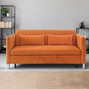 Lexicon Greyford Convertible Studio Sofa with Pull-Out Bed, Orange