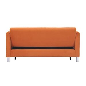 Lexicon Greyford Convertible Studio Sofa with Pull-Out Bed, Orange