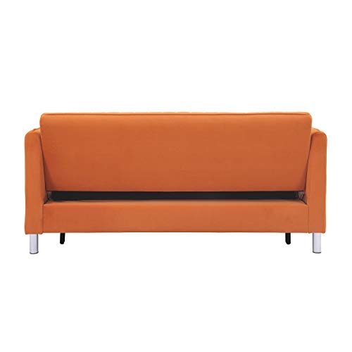 Lexicon Greyford Convertible Studio Sofa with Pull-Out Bed, Orange