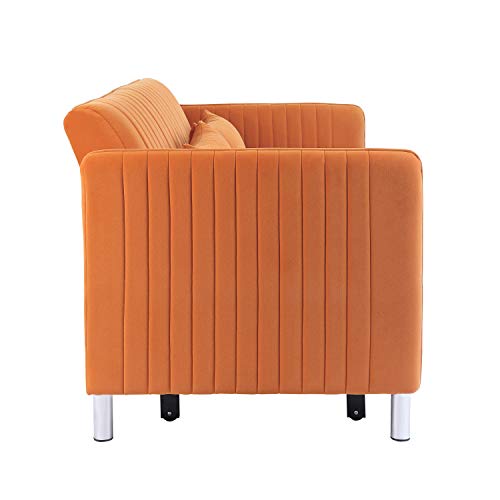 Lexicon Greyford Convertible Studio Sofa with Pull-Out Bed, Orange