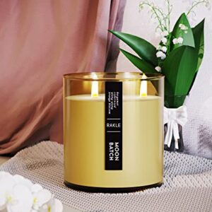 RAKLE Candles for Home Scented – Bergamot Cedarwood Scented Candle 16.9 oz – Premium Soy Wax Blend Candle Jar with Lid for Home, Meditation, Aromatherapy – Delightful Long Lasting Scents