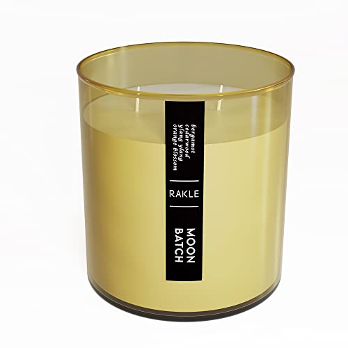 RAKLE Candles for Home Scented – Bergamot Cedarwood Scented Candle 16.9 oz – Premium Soy Wax Blend Candle Jar with Lid for Home, Meditation, Aromatherapy – Delightful Long Lasting Scents