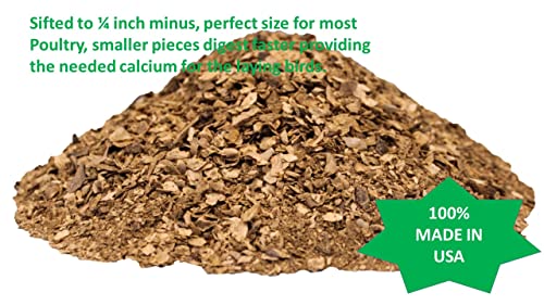 Pacific Oyster Shells - Crushed Oyster Shell Calcium Supplement for Egg-Laying Poultry (Chickens & Ducks) 5lb