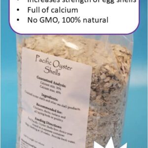 Pacific Oyster Shells - Crushed Oyster Shell Calcium Supplement for Egg-Laying Poultry (Chickens & Ducks) 5lb