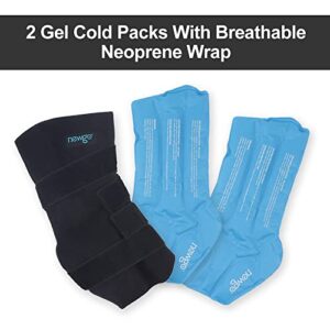 NEWGO Horse Ice Pack Reusable Horse Leg Wrap for Injury, Cooling Horse Knee Wrap Full Coverage Leg Ice Boot Cold Pack 1 Wrap with 2 Gel Packs for Knee, Legs, Boots, and Hooves