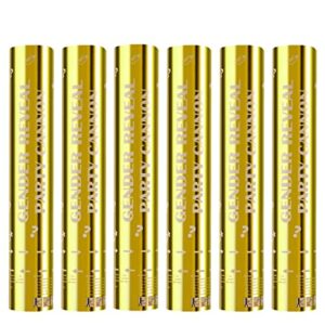 PILIN 6 Packs Gold Confetti Cannon Party Poppers, Ideal for Weddings, Thanksgiving, Christmas, Party Supplies, Birthday Party, Graduation Party